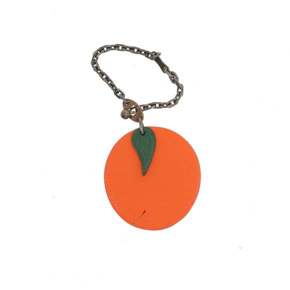 Hermes | Accessories | Hermes Keychain In Orange Leather | Poshmark